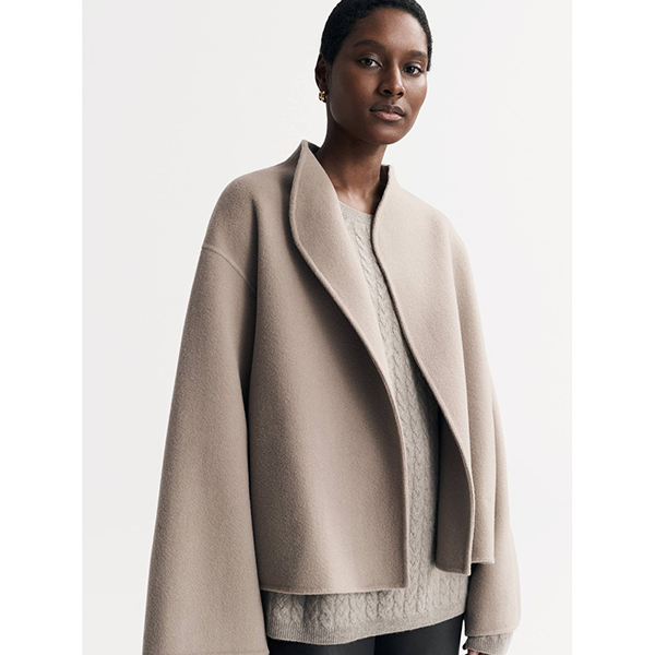 Soft Goat Short Jacket Dark Sand | OXHOLM - Oxholm