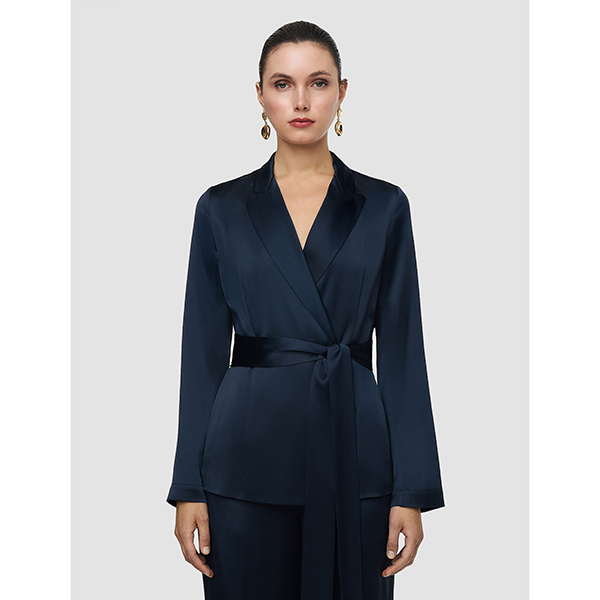 JOSEPH Archer Jacket Silk Satin Indigo | OXHOLM - Oxholm
