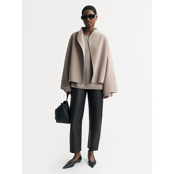 Soft Goat Short Jacket Dark Sand | OXHOLM - Oxholm